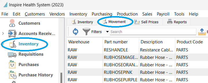 INVENTORY - Movement Transactions