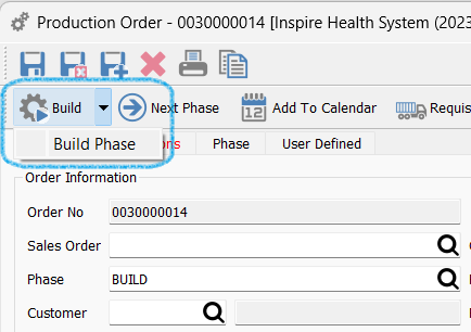 PRODUCTION ORDERS - Build
