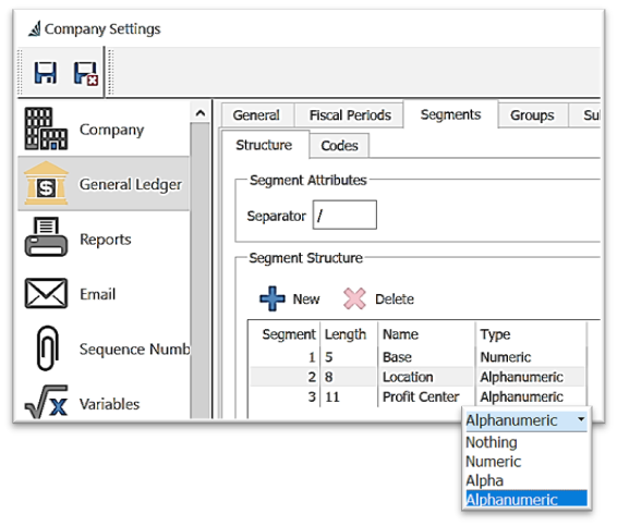 GENERAL LEDGER - Segmentation